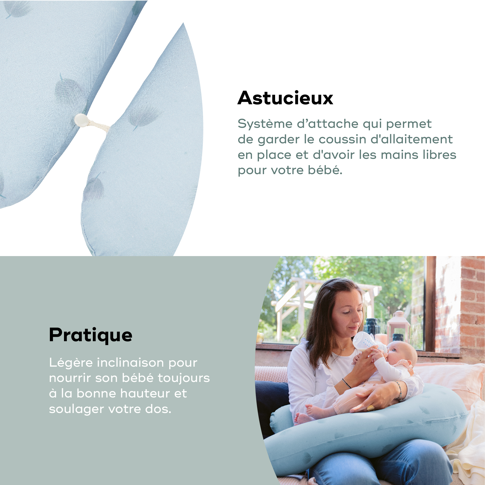 Coussin de Grossesse Wind Blue de Babymoov, Coussins d'allaitement : Aubert